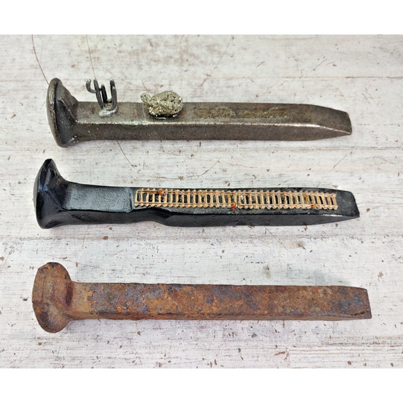 unbranded | Accents | 3 Antique Rusty Forged Railroad Spikes Ties W ...